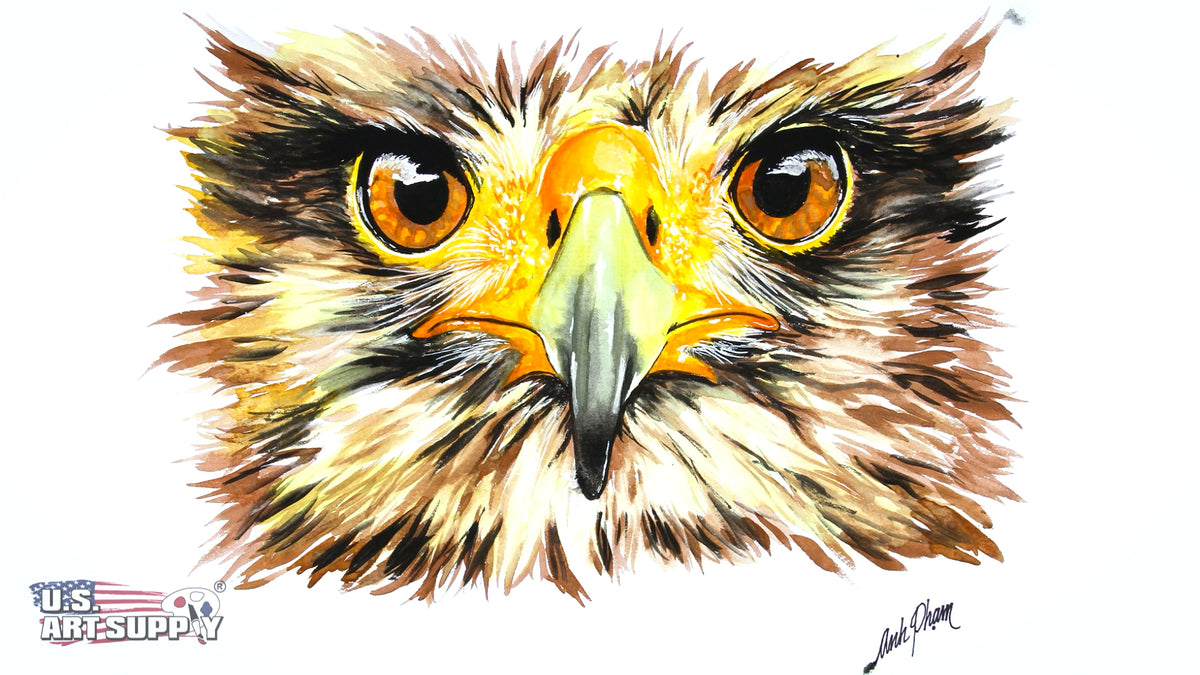golden eagle face drawing