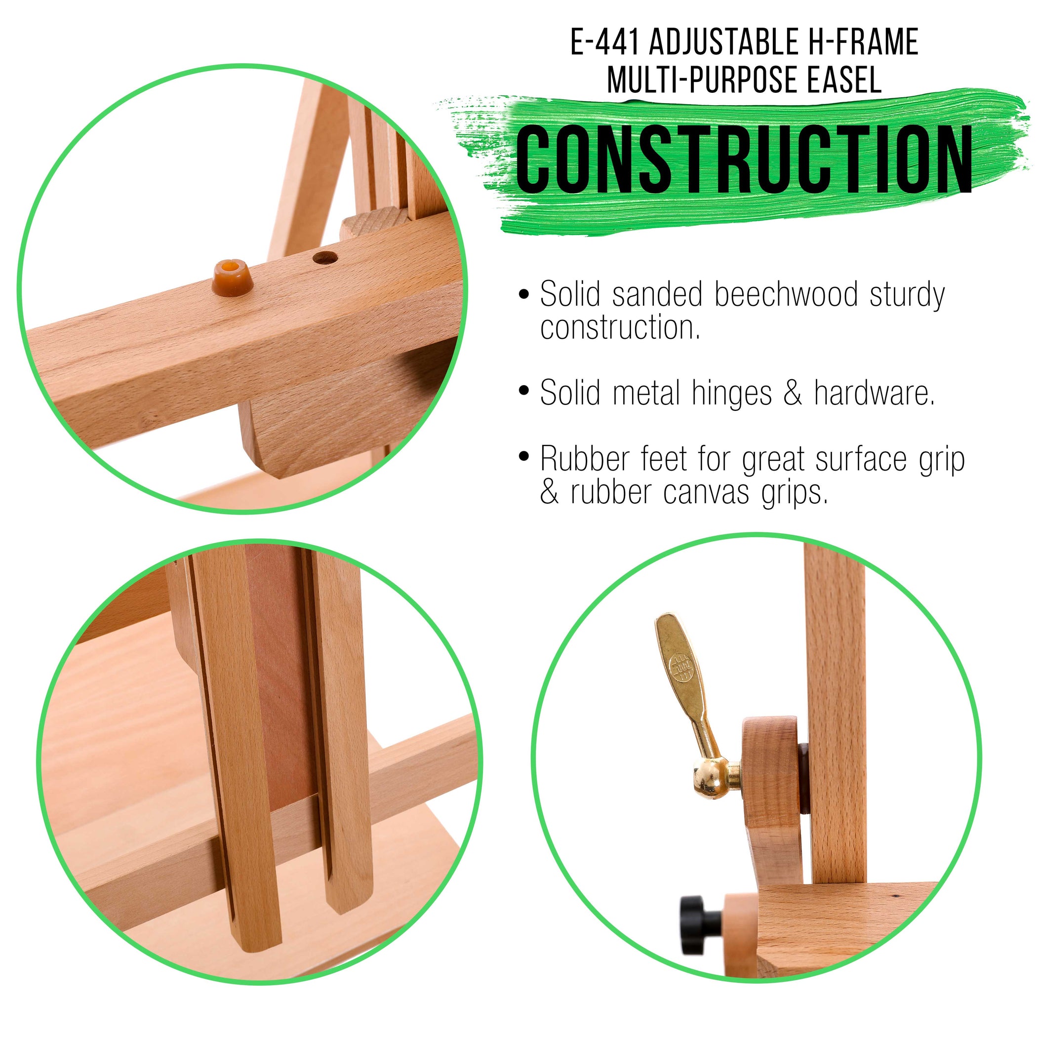 Adjustable H-Frame Multi-Purpose Studio Artist Wooden Easel 88" — U.S ...