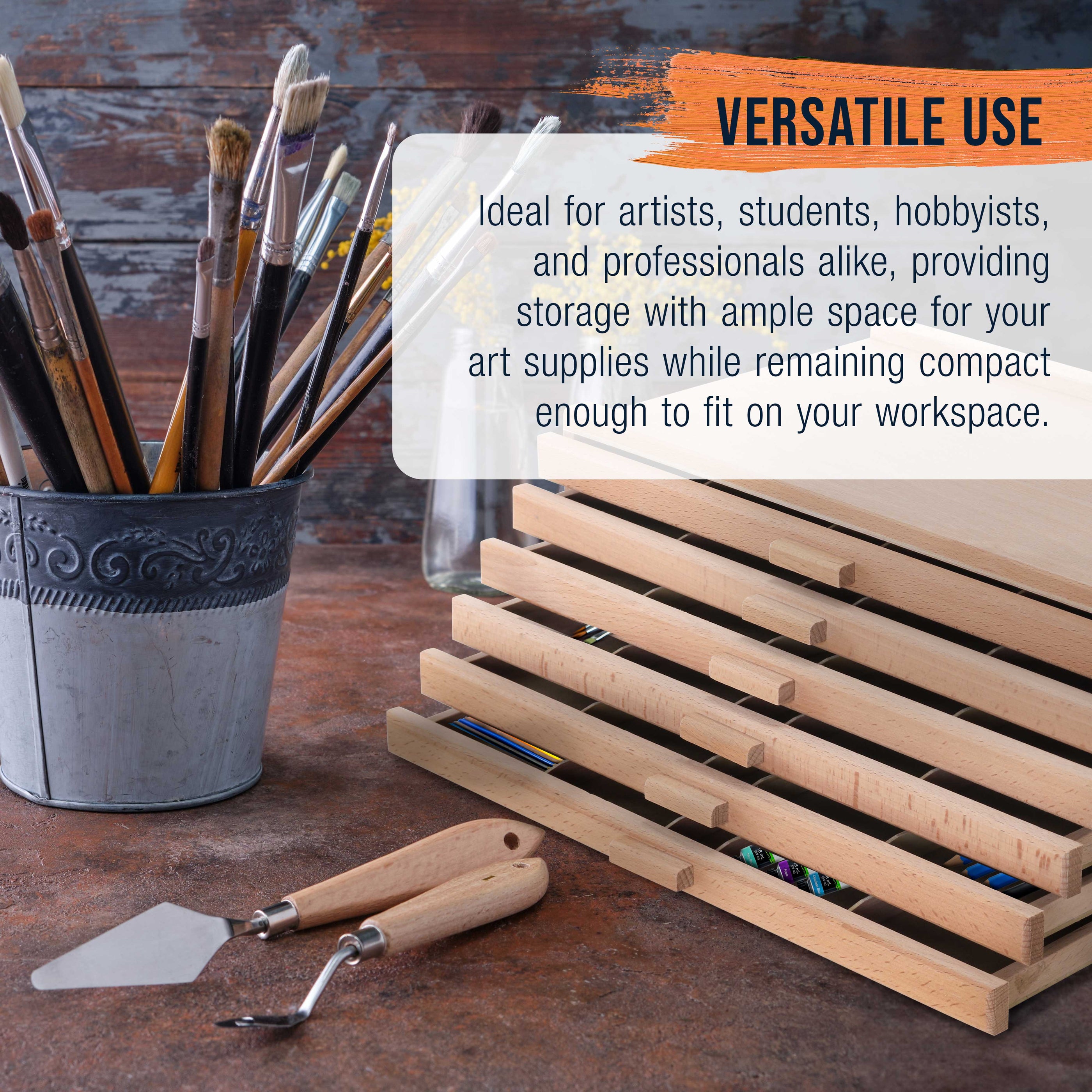 6 Drawer Wood Artist Supply Storage Box — U.S. Art Supply